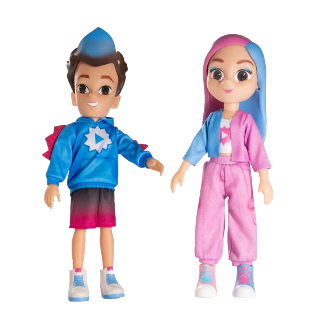 Kit Carol E Dudu Infantil Bonecos Casal Youtuber Vinil 26cm | Shopee Brasil