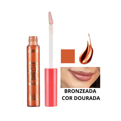 Gloss Labial Vult Cor Bronzeada Dourada Mais Volime Soleil | Shopee Brasil