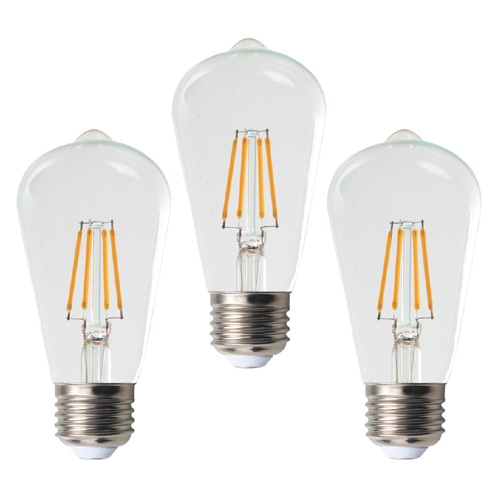 Kit 3 Lampadas Led Filamento ST64 4w 2200k Branco Quente E27 110v/220v ...