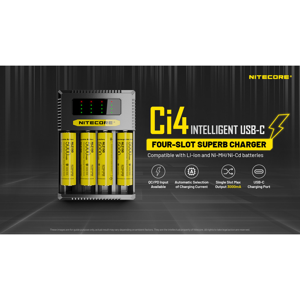 Nitecore Ci4 Inteligente USB-C Carregador Excelente De Quatro Fios ...