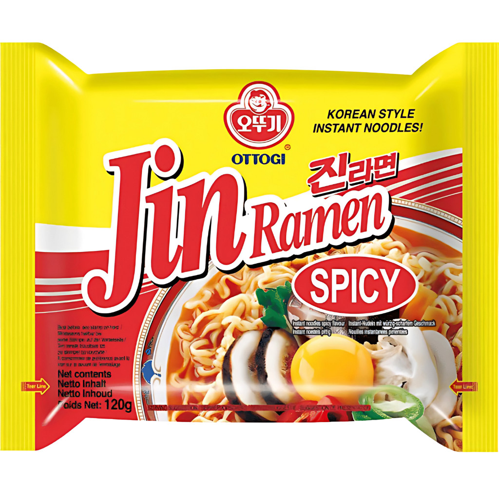 Lamen Coreano Ottogi Jin Ramen Hot 120g | Shopee Brasil