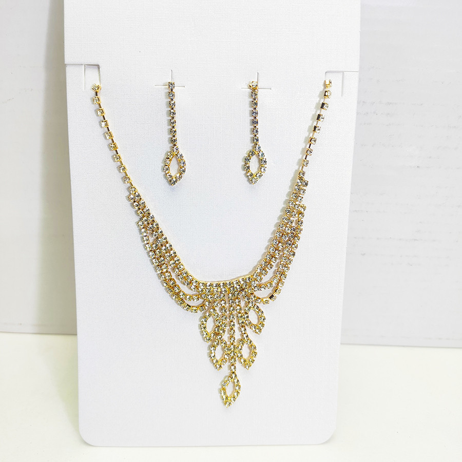 Conjunto Colar Brinco Noiva Festa Casamento Strass Delicado | Shopee Brasil