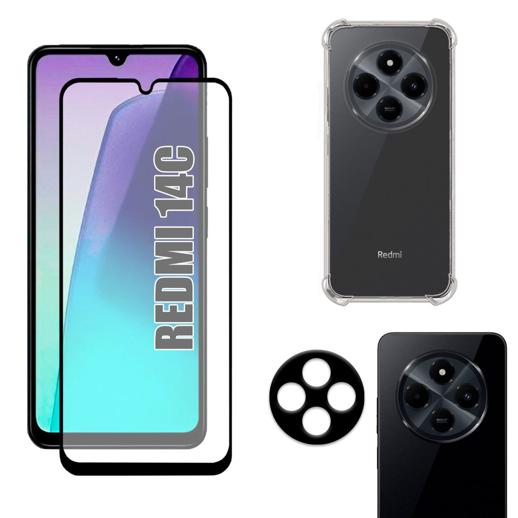 Kit Para Redmi 14C - Película Fosca + Capa TPU + Câmera 3D | Shopee Brasil