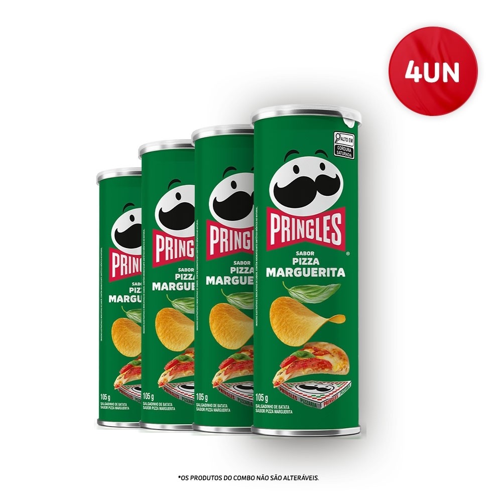 Combo Batata Frita Pringles® Pizza Marguerita 105g 4 unidades | Shopee ...