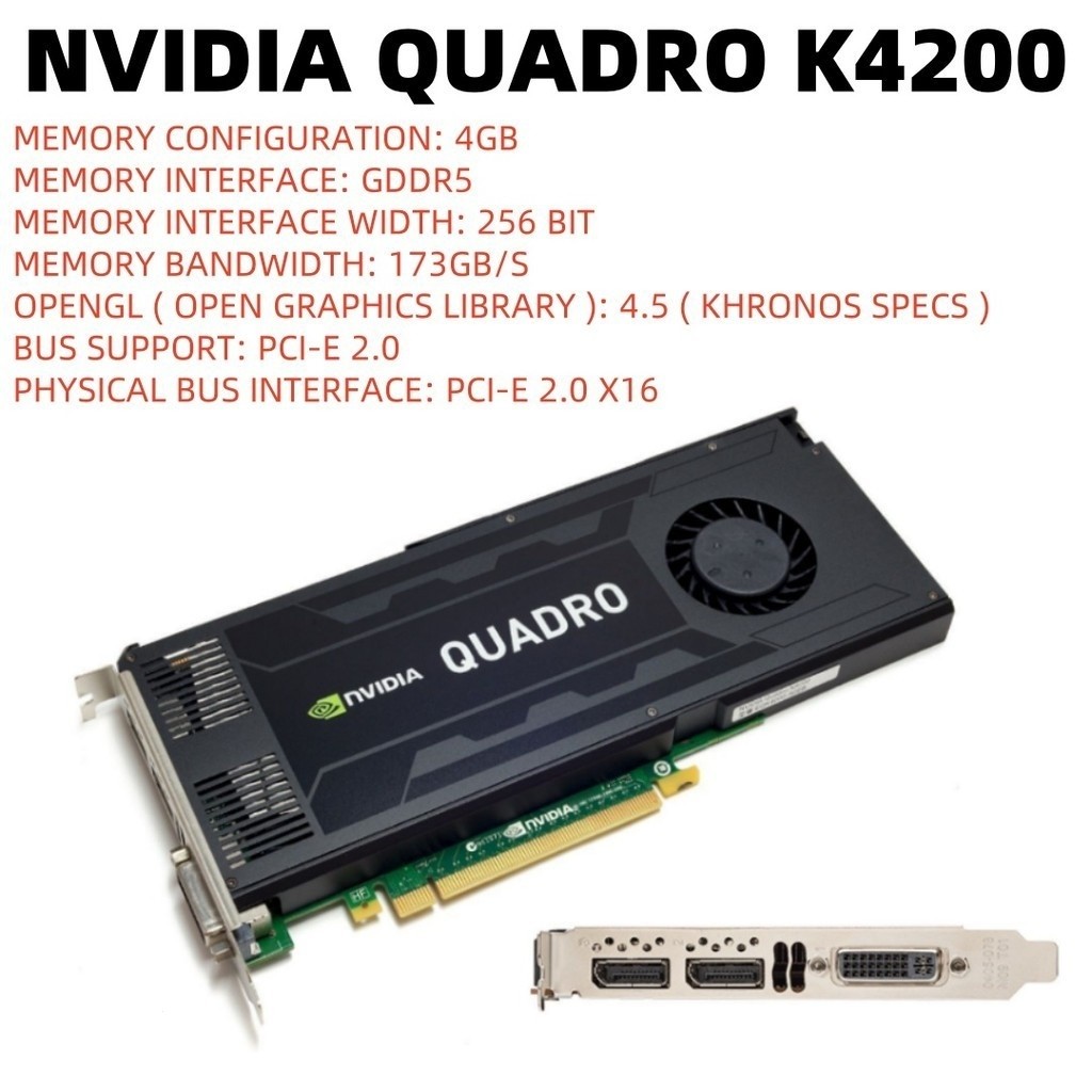 Placa Gráfica De Vídeo NVIDIA Quadro K4200 4GB GDDR5 PCIe 2.0 P4D | Shopee Brasil