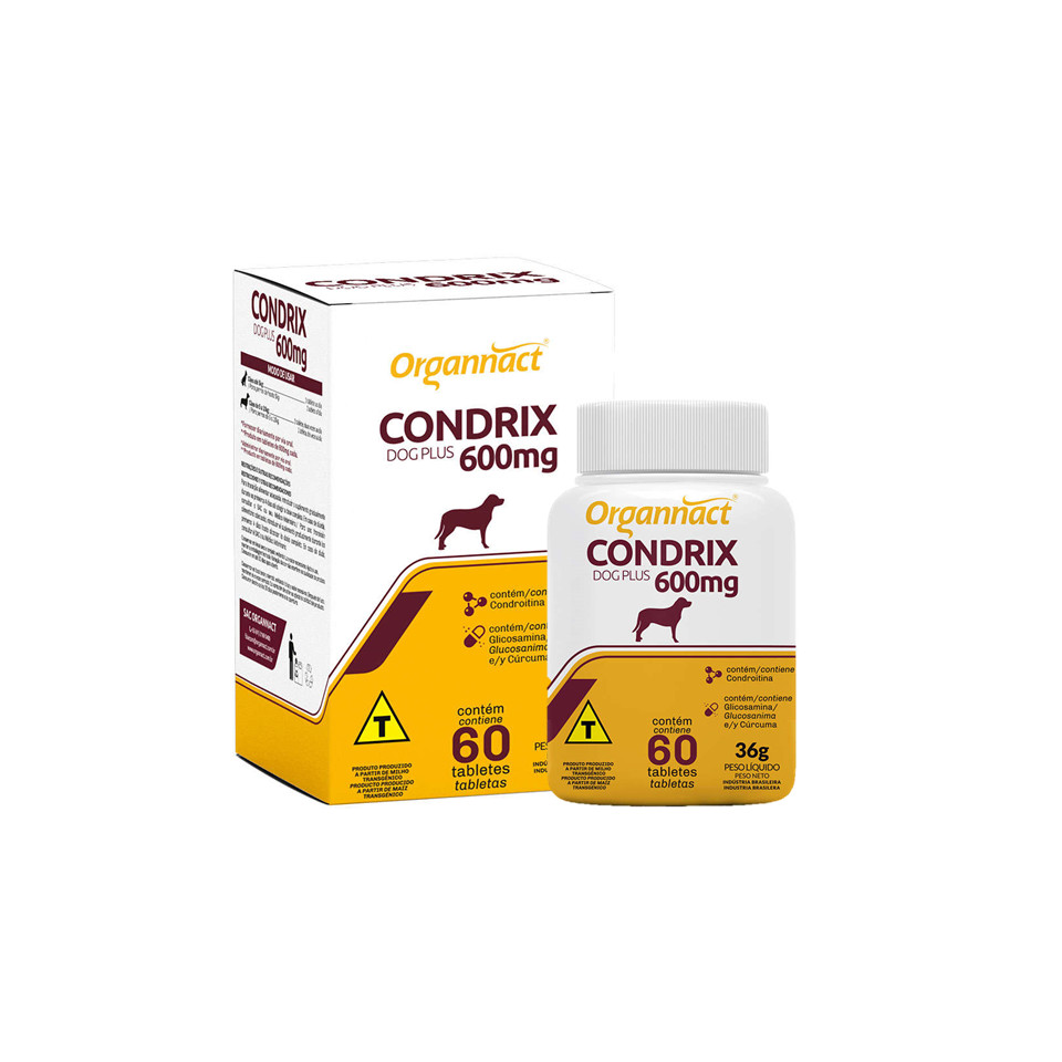 Condrix Dog Tabs Plus 600 Mg C/ 60 Tabletes - Organnact | Shopee Brasil