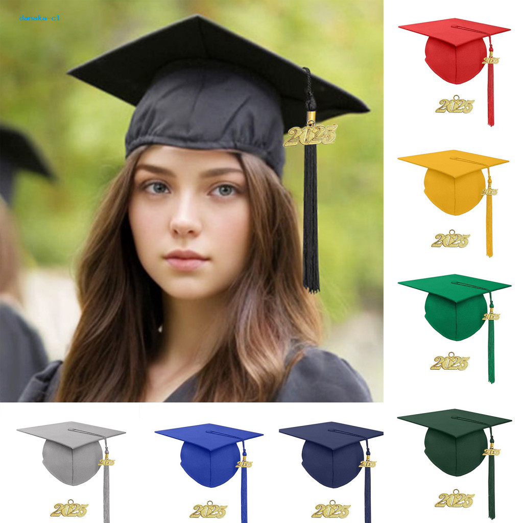 Woven Fabric Graduation Cap Bachelor Hat 2025 with Tassel Adjustable ...