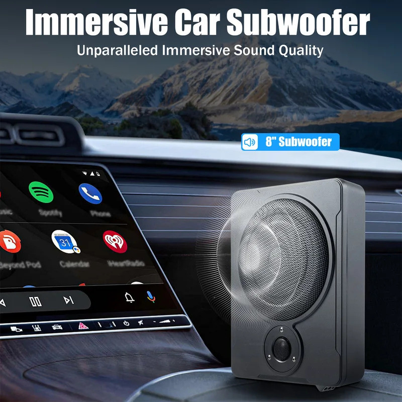 Subwoofer de 8 polegadas 600W Slim Subwoofer de Áudio para Carro com Amplificador Integrado ...