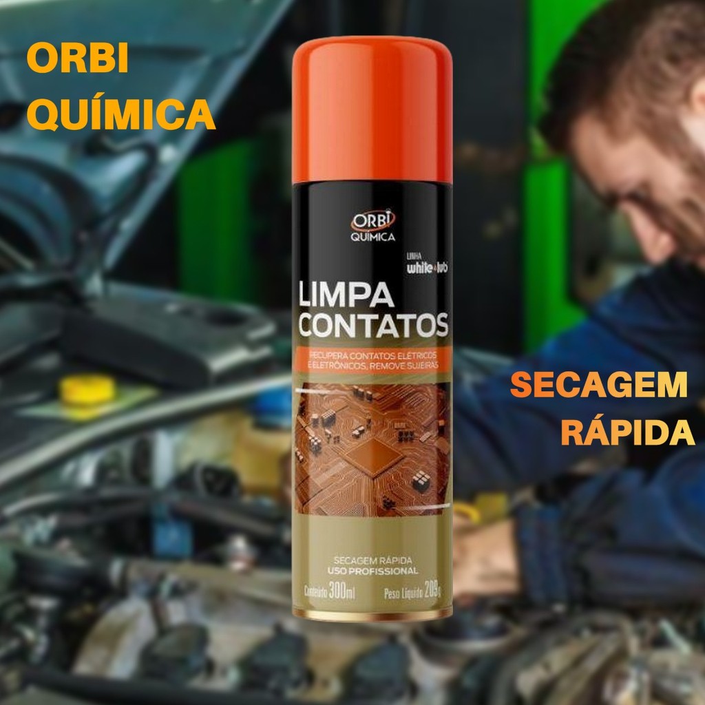 Limpa Contato Eletrico 300 ml Orbi Química Secagem Rápida White Lub ...