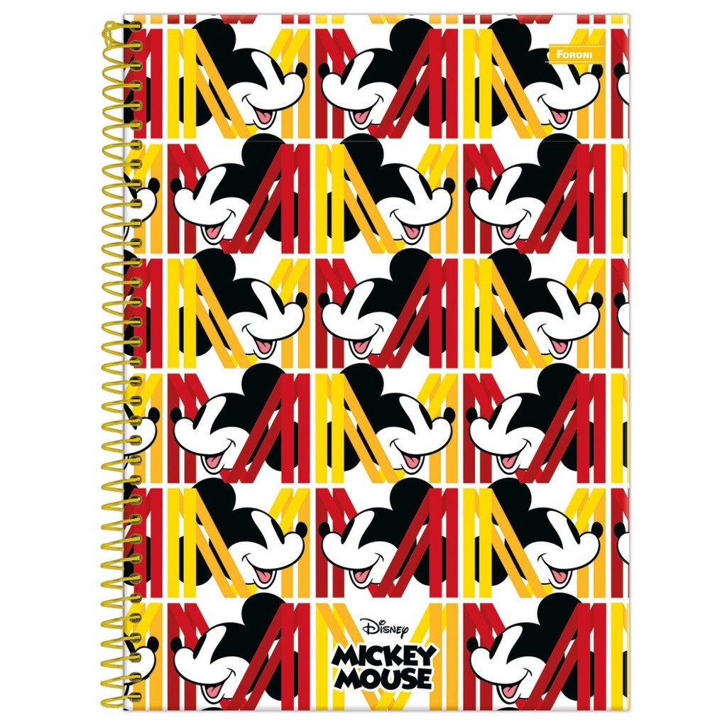 Caderno Mickey Mouse Da Disney Espiral 1 Matéria 80F Escolar | Shopee ...