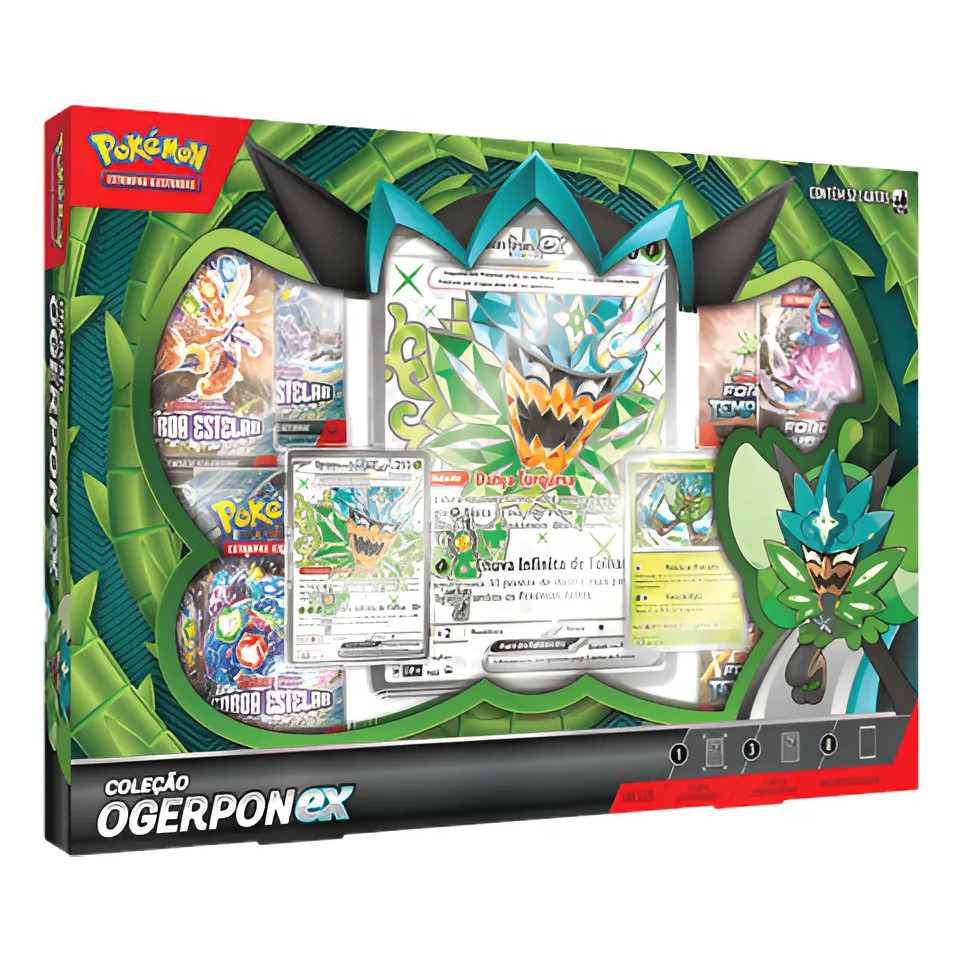 Box Pokémon TCG Coleção Ogerpon Ex 52 Cartas - Copag | Shopee Brasil