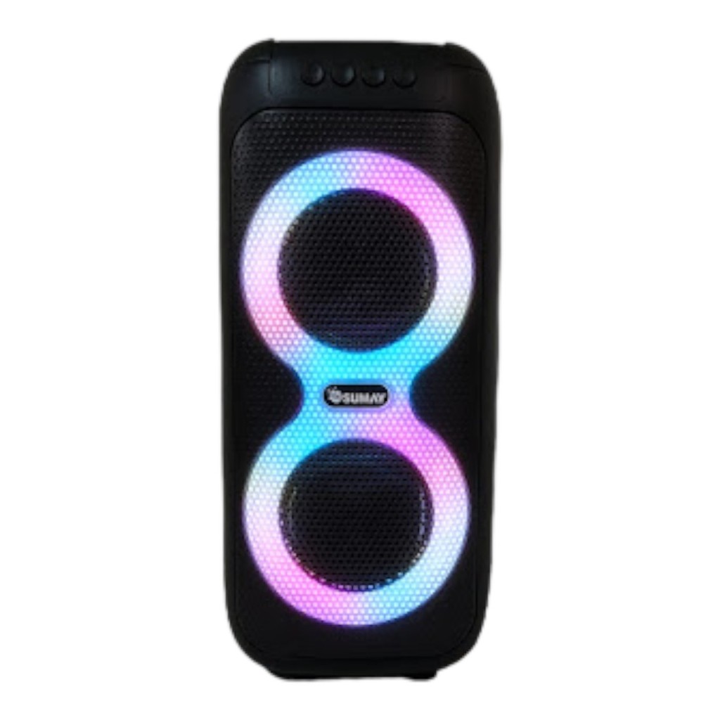 Caixa Som Portátil Bluetooth TWS Led Bateria 60w Slim Box Sumay sm ...