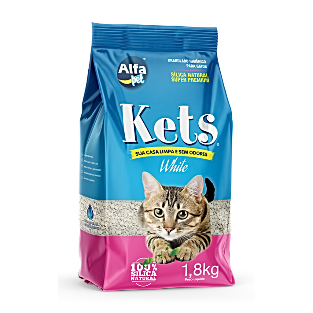 Alfapet Kets White Sílica Natural para Gatos- 1,8kg | Shopee Brasil