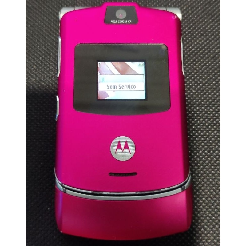 Celular Motorola V3 pink, razr rosa metálico Vintage funcionando tudo ...