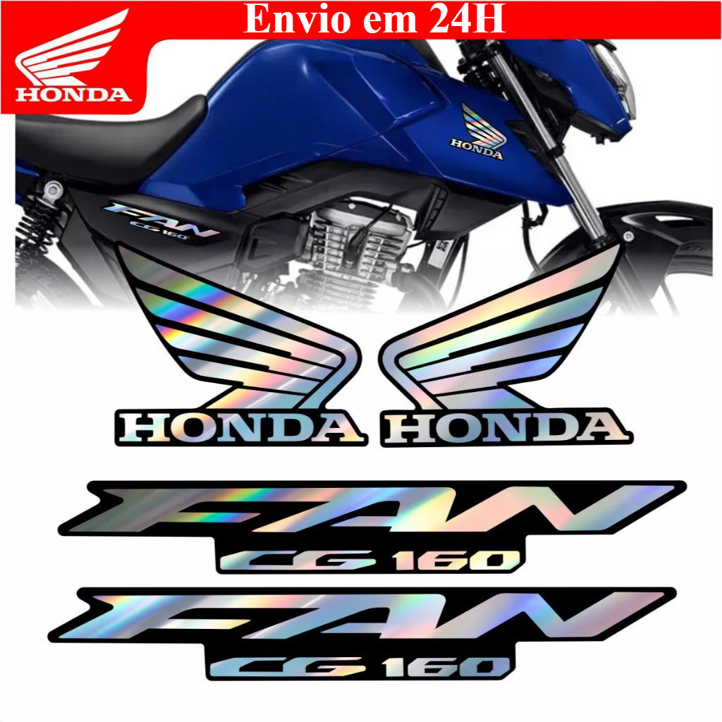 Kit Adesivos Faixas Holográfico Nova Fan 160 Modelo 2025 | Shopee Brasil