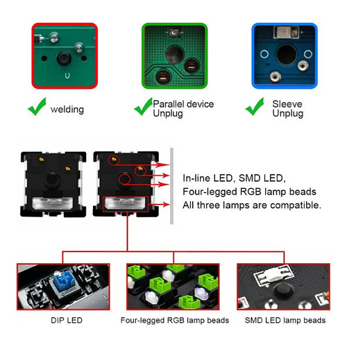 Kit 20 Switch azul blue Redragon Outemu Para Teclado Mecânico Com Nf ...