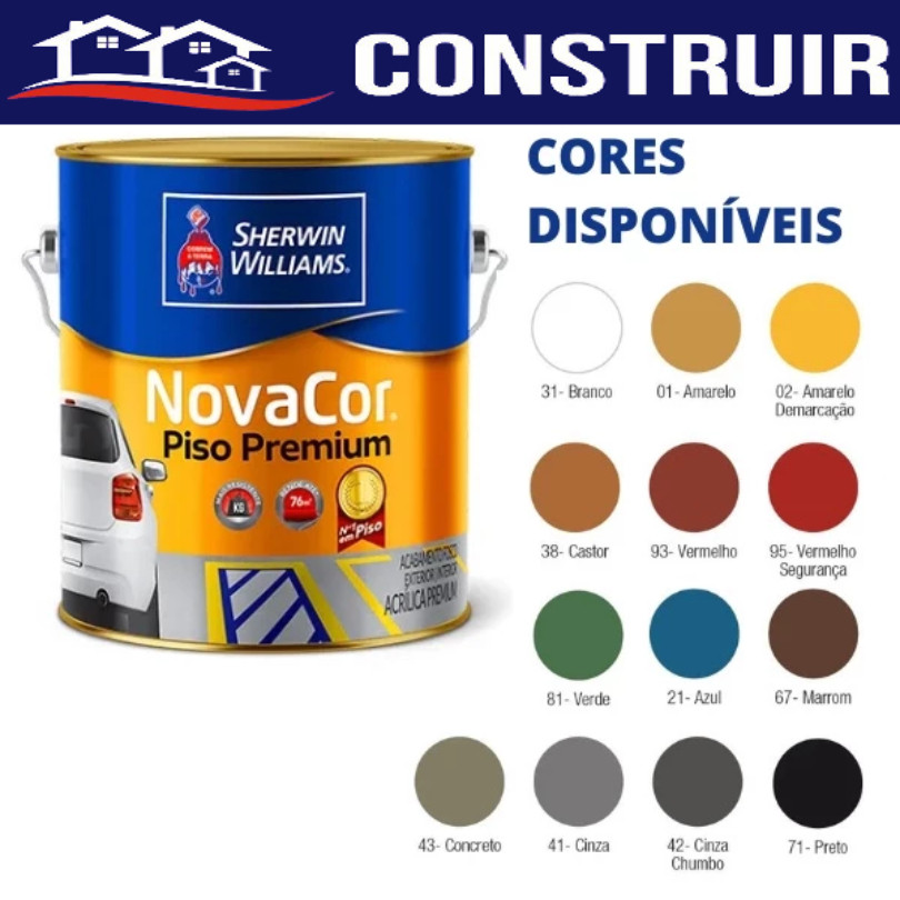 Tinta Acrílica Novacor Fosca Piso Premium 3,6l Nova Cor Sherwin ...
