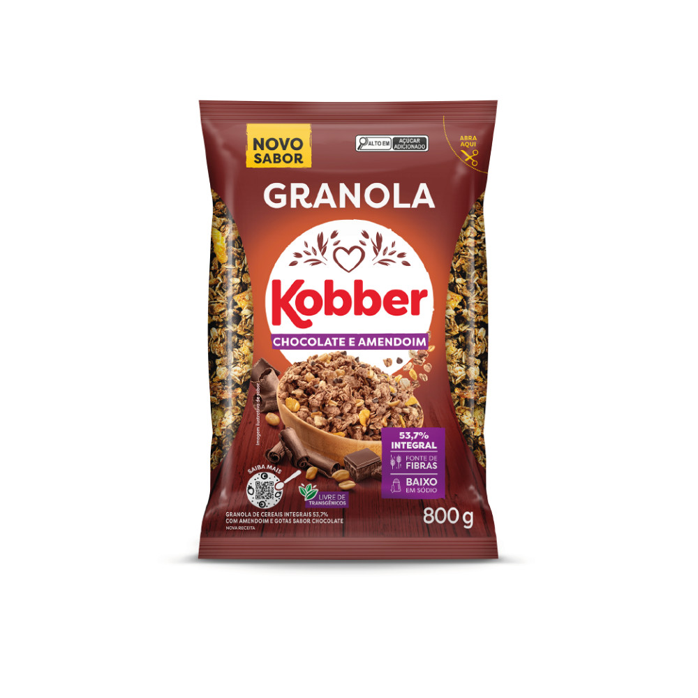 Granola De Cereais Chocolate e Amendoim 800gr Kobber | Shopee Brasil