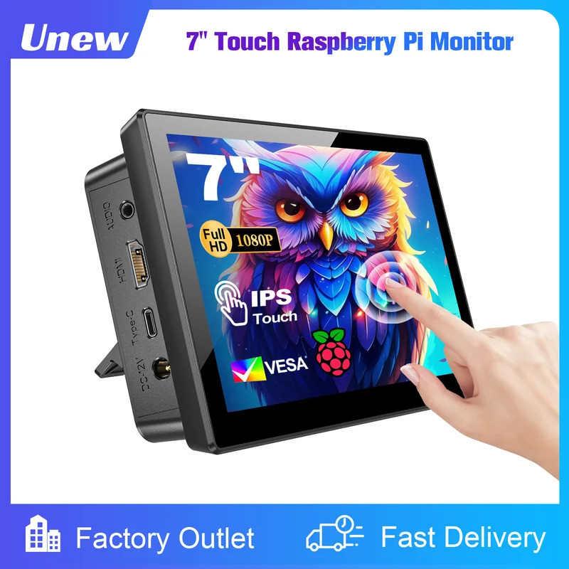 Monitor DIY de 7 polegadas para Raspberry Pi 5 4 3, tela de 1920x1080 ...