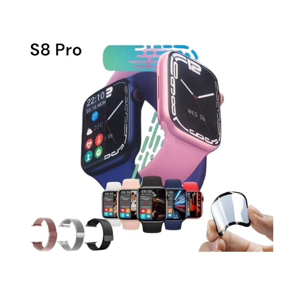 Relógio Inteligente Smartwatch S8 PRO Tela infinita Resolução HD versão ...