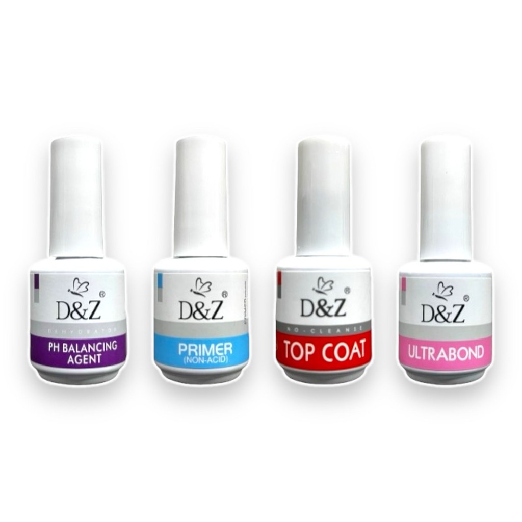 Kit 4 Preparadores Top Coat, Primer sem acido Ultra bond, PH D&Z 15ml ...