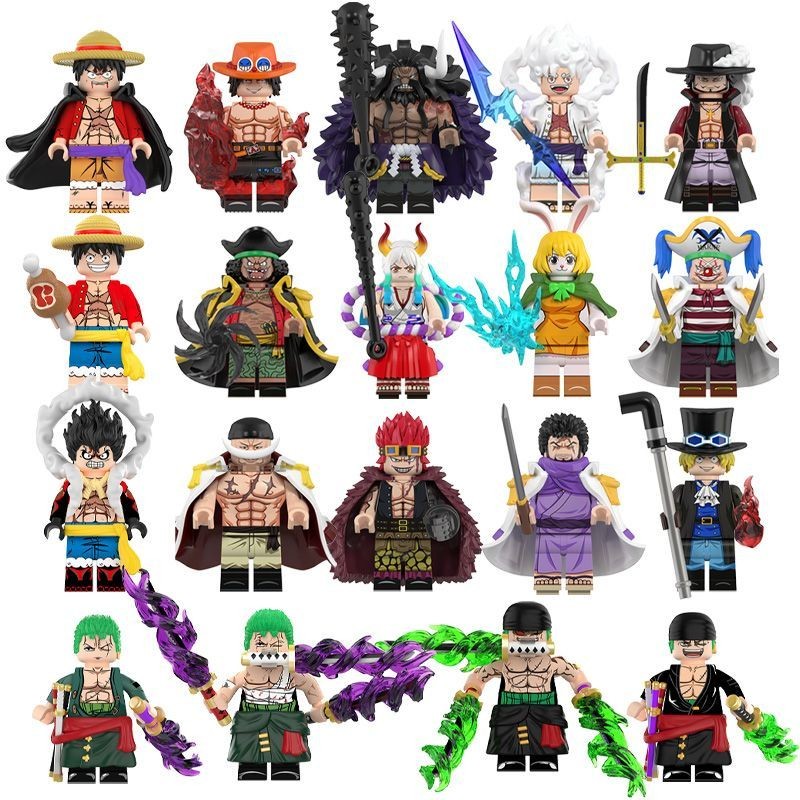 Compatível com Lego One Piece Blockard Road Flyssone Longkido Barba ...