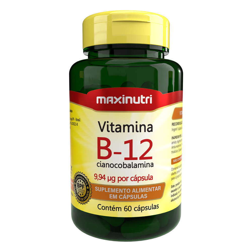 Vitamina B12 100% IDR 60 Cápsulas Maxinutri | Shopee Brasil