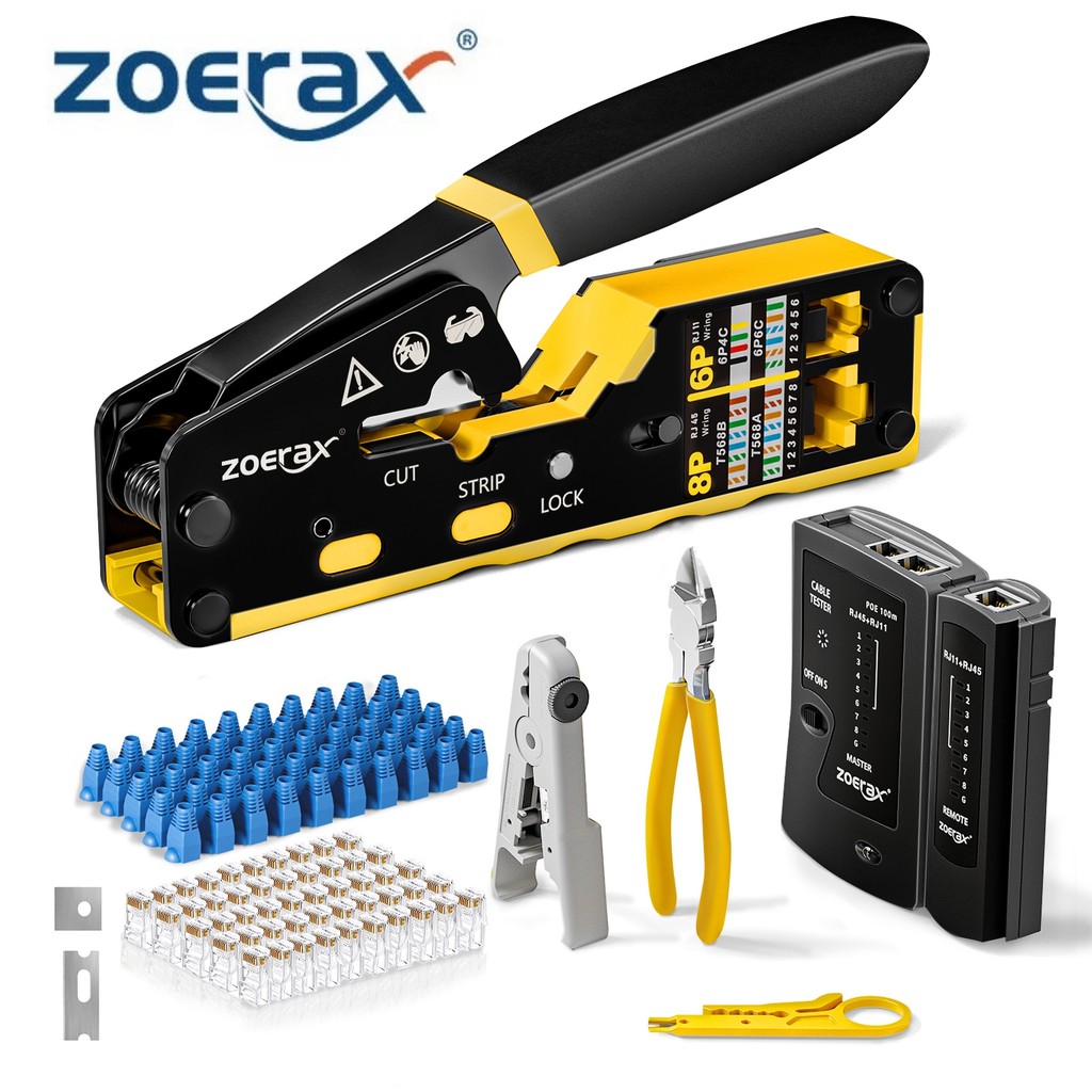 Kit De Ferramentas De Crimpagem ZOERAX Rj45 Para Conectores Modulares ...