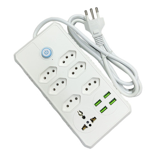Extensão Elétrica 7 Tomadas Régua Bivolt C/ 4 Usb Cabo 2m | Shopee Brasil