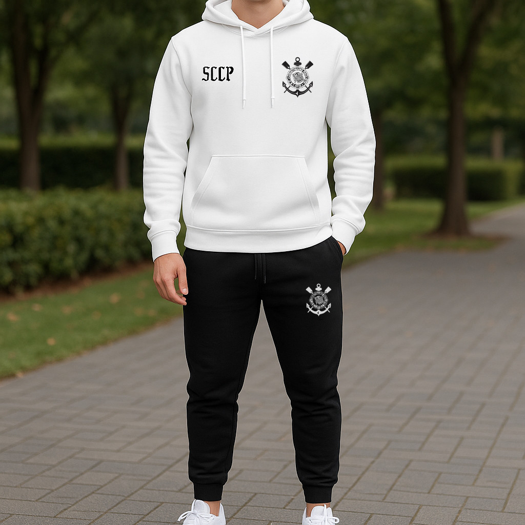 Kit Moletom + Calça Moletom Corinthians Cp Timão Sccp Fiel Gaviões P9 ...