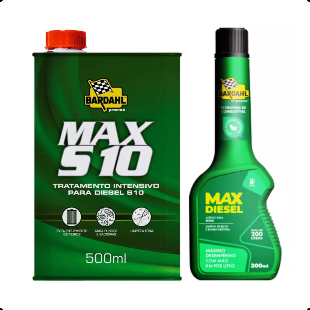 Kit Aditivo Diesel Max S10 500ml + Aditivo Diesel Bardahl Tratamento ...
