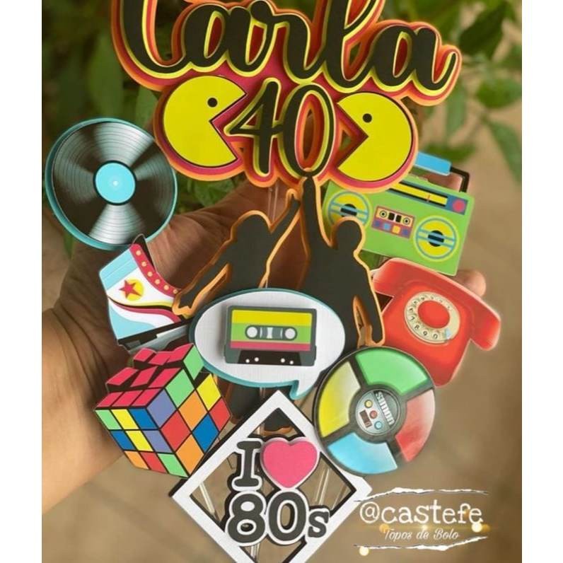 Topo De Bolo Anos 80 Topper De Bolo Shopee Brasil
