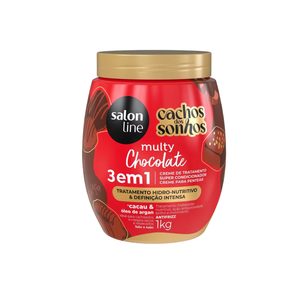 Creme de Tratamento Salon Line Multy Chocolate 3 em 1 Cachos dos Sonhos ...