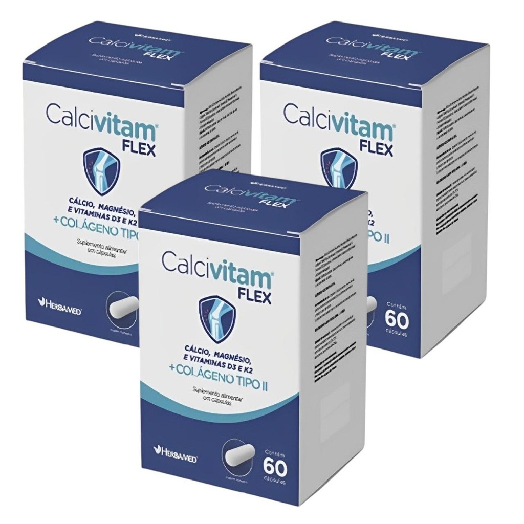Kit Calcivitan Flex Com 3 Caixas De 60 Cápsulas Cada | Shopee Brasil