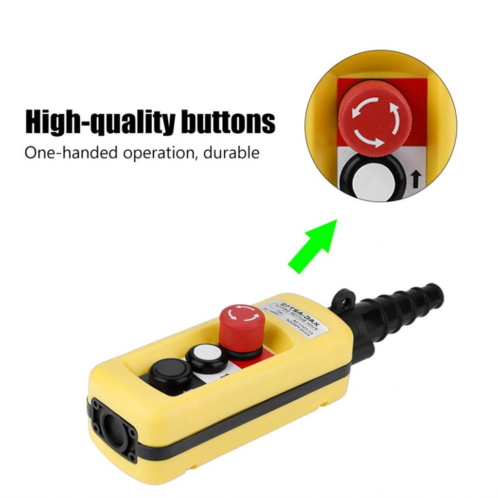 1PC CRANE HOIST CHAIN LIFT CONTROL STATION PENDANT PUSH BUTTON EMERGENCEY SWITCH | Shopee Brasil