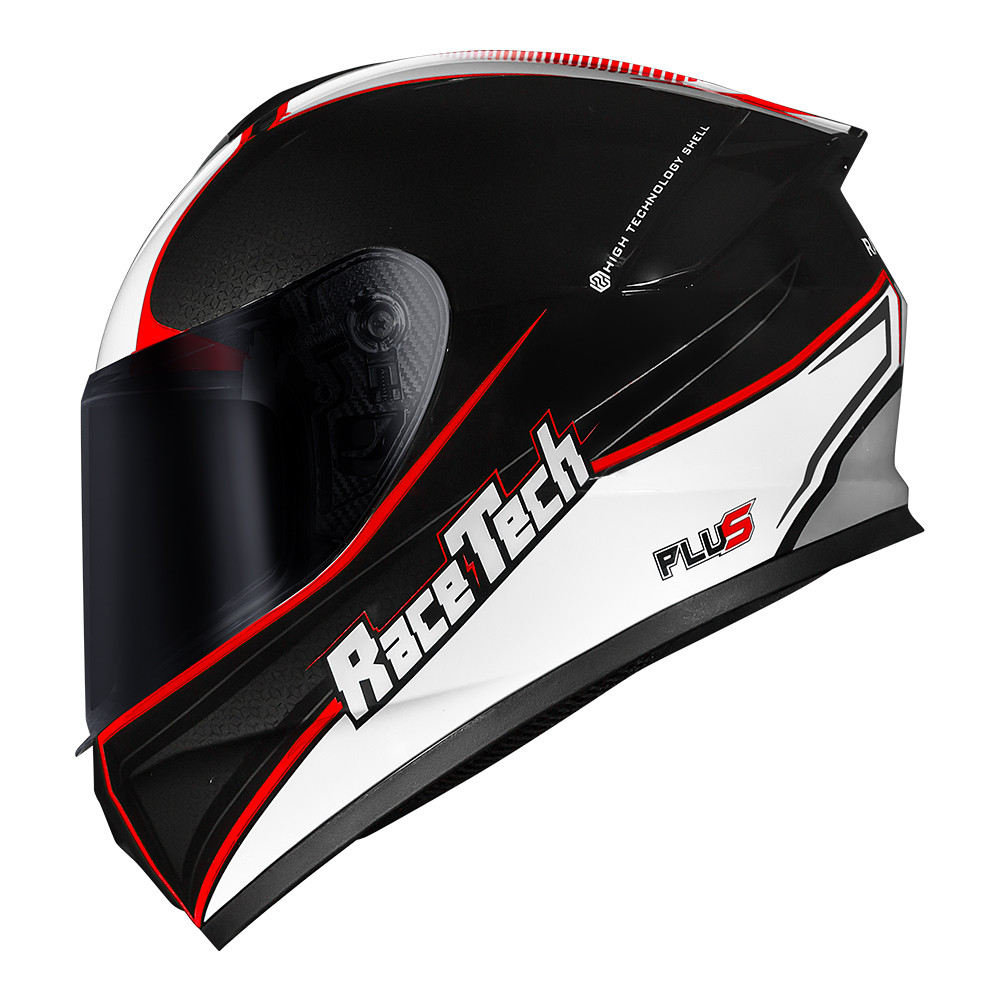 Capacete Race Tech Hit Plus Preto Branco e vermelho | Shopee Brasil