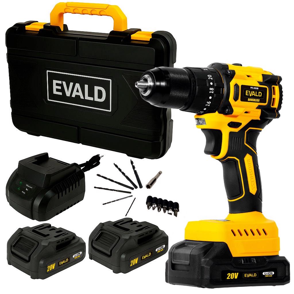 Parafusadeira de Impacto 20V BRUSHLESS e 2 Baterias e Maleta Kit 13 ...