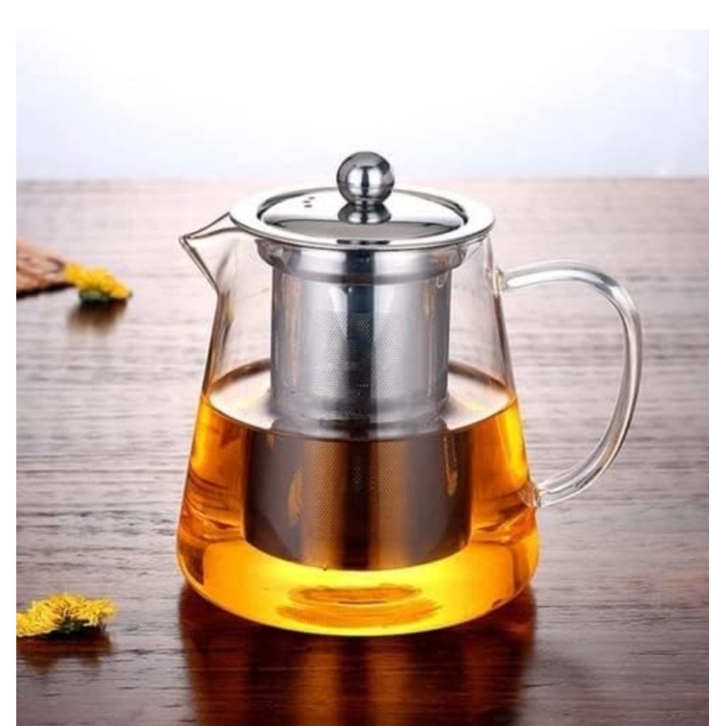 Bule Chaleira Chá de Vidro com Infusor Square Tea 750ML | Shopee Brasil