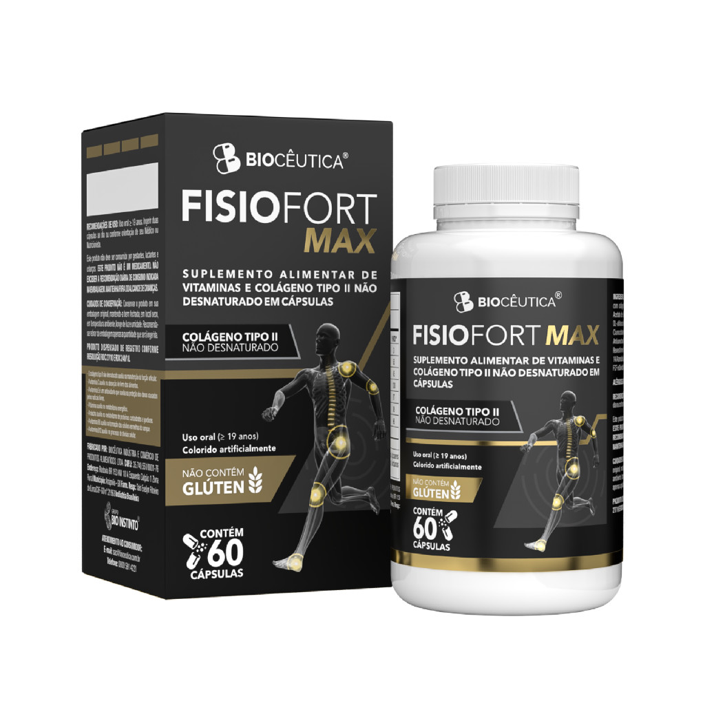 Fisiofort Max Suplemento Alimentar de Vitaminas e Colágeno Tipo II Com ...