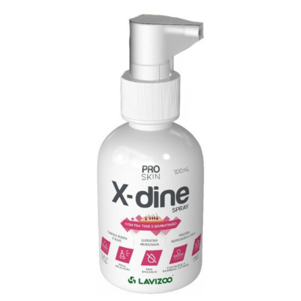 X Dine Spray Clorexidina 100ml Antisséptico Cicatrizante Pet | Shopee ...