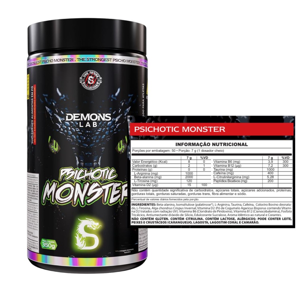 Pré Treino Psichotic Monster 350g - Demons Lab | Shopee Brasil
