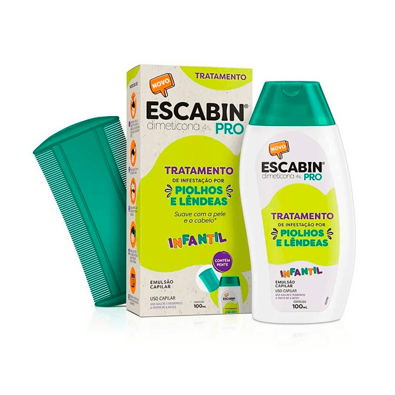 Escabin Pro 4% infantil loção 100ml tratamento piolhos | Shopee Brasil