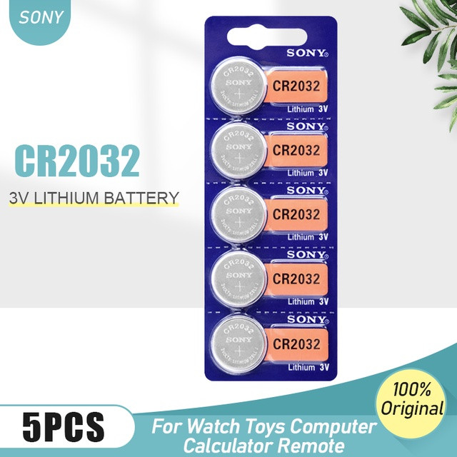 SONY CR2032 CR 2032 3V Bateria De Lítio 220mAh Botão Célula Tipo Moeda Para Relógio Chave De ...
