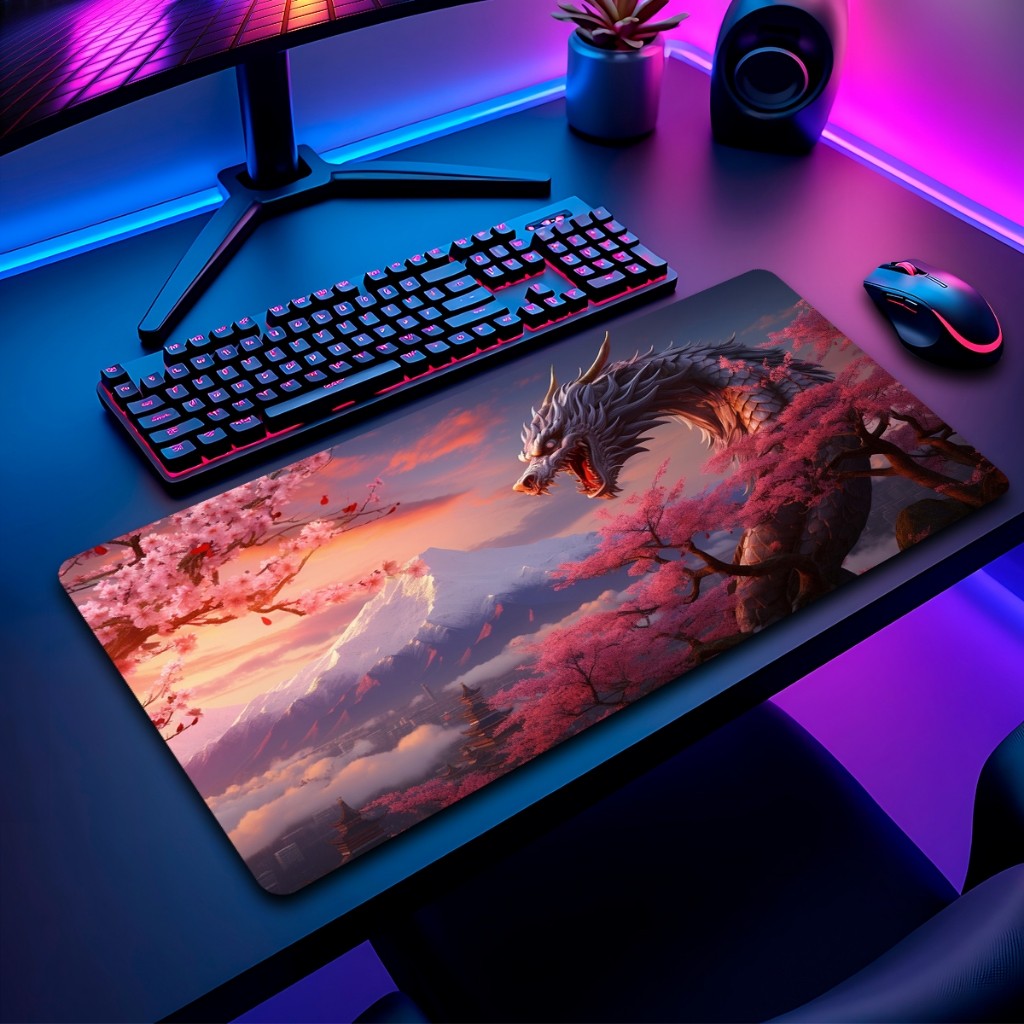 Mouse Pad Dragao Japones Gamer Antiderrapante Grande Diversas Estampas ...