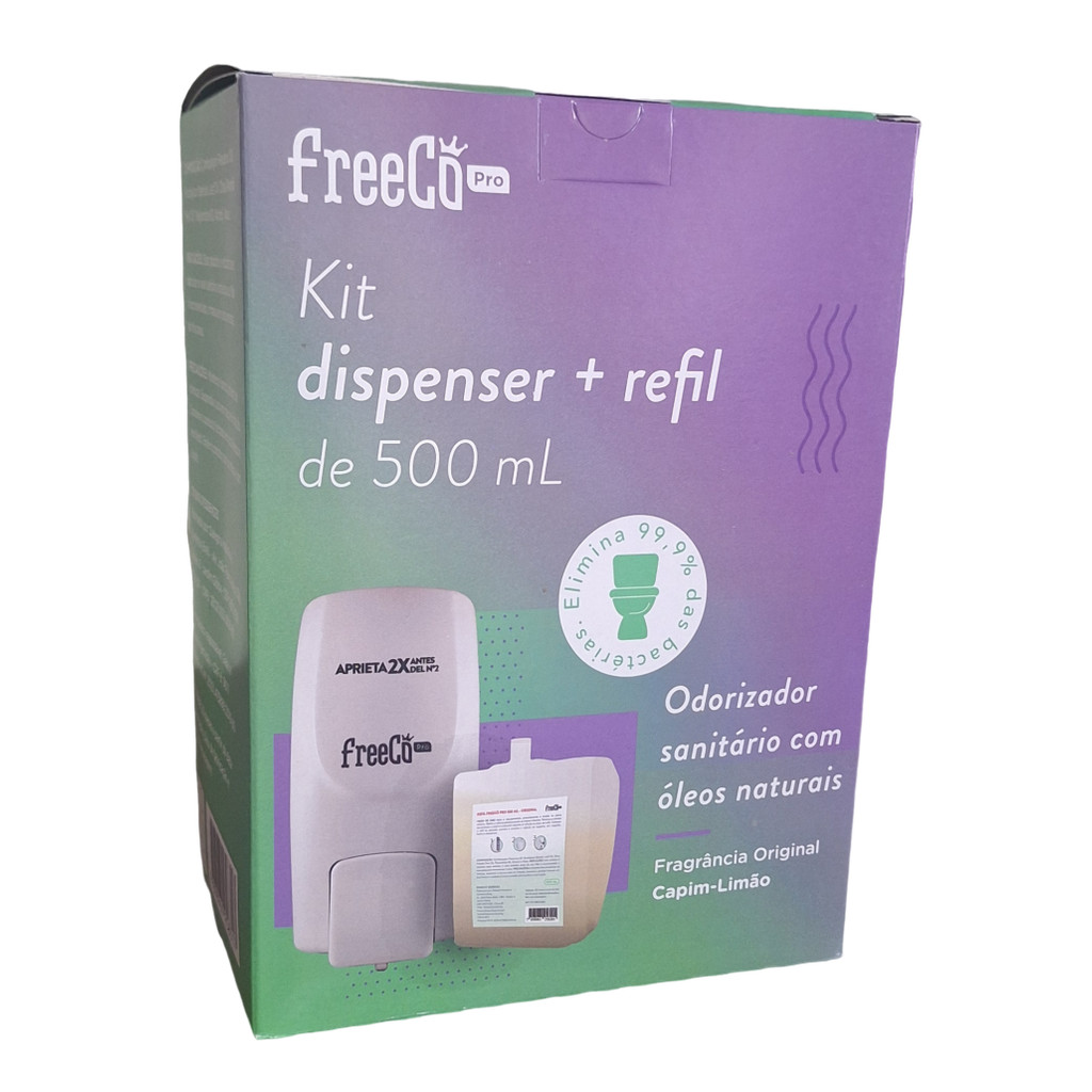 Kit Dispenser + Bloqueador de Odores Sanitários FreeCô 500ml | Shopee ...