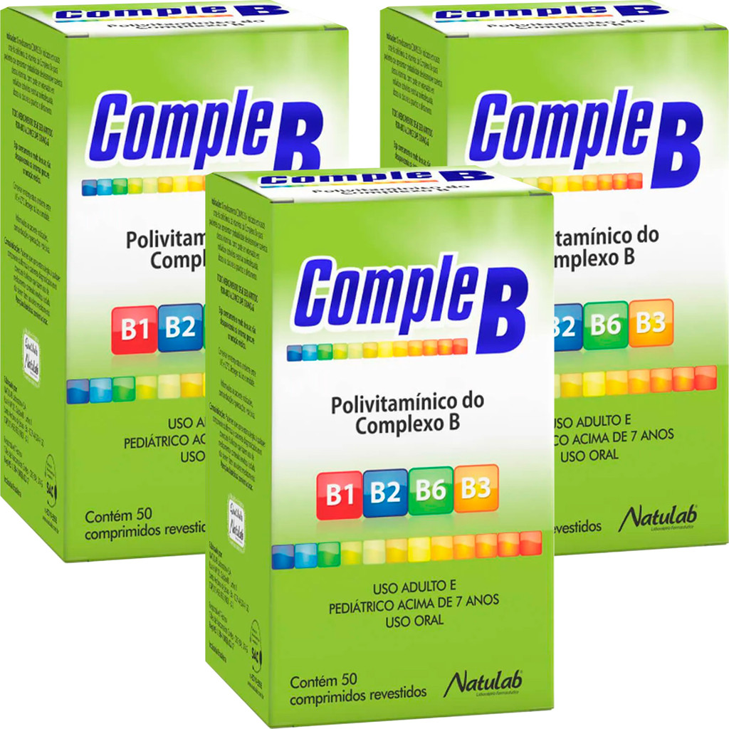 Complexo B Natulab 50 Comprimidos Original B1 B2 B3 B6 - Envio 24h - CompleB | Shopee Brasil