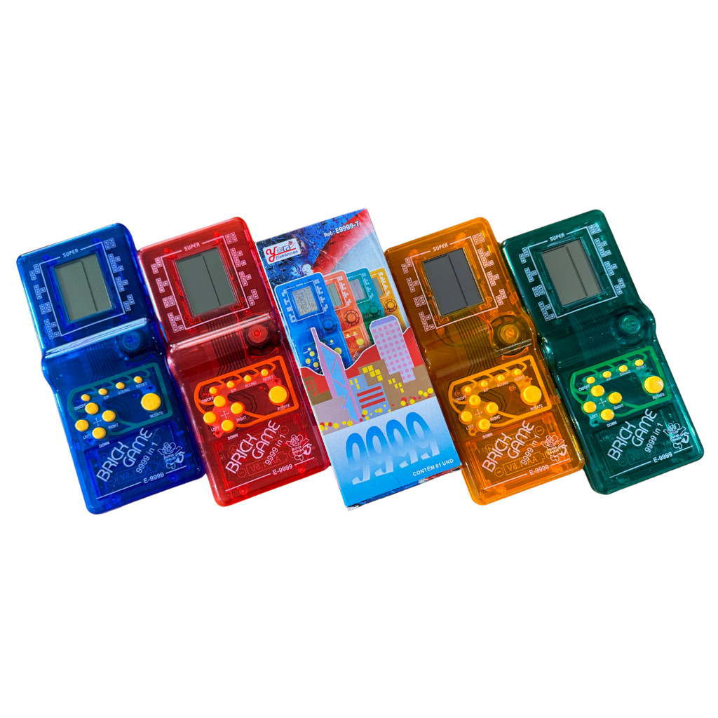 Super Mini Game Brick Game 9999 em 1 Jogo Portátil - 4 Cores | Shopee ...
