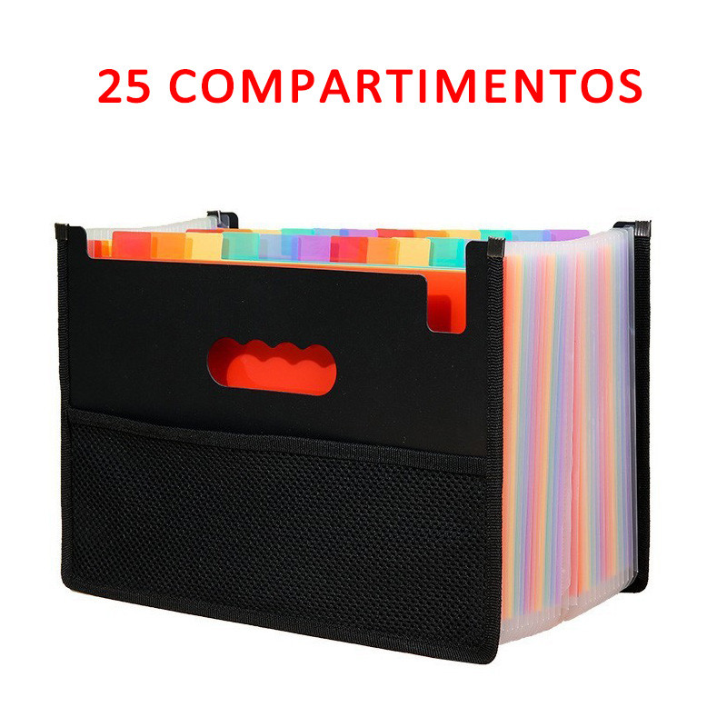 Pasta Arquivo Organizadora Expansível Divisórias Documentos 25 ...
