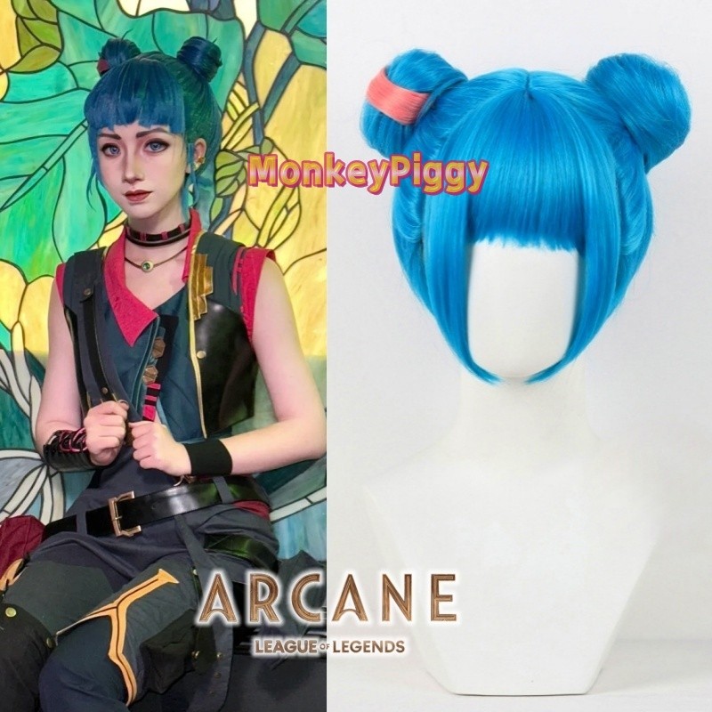 League of Legends JINX Peruca Cosplay Arcane Temporada 2 Bun Anime LOL ...
