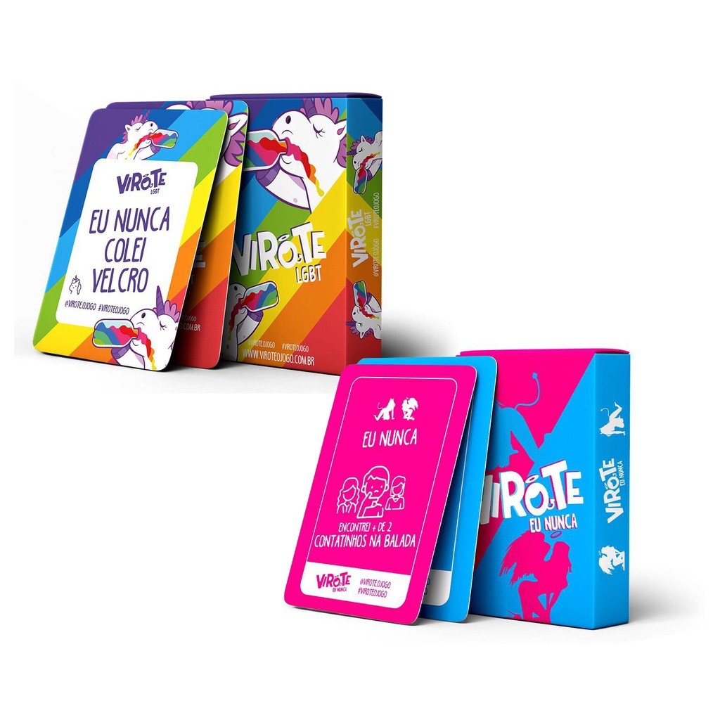 Kit Virote Eu Nunca + LGBT - Jogo de Cartas Divertido com Bebida para ...
